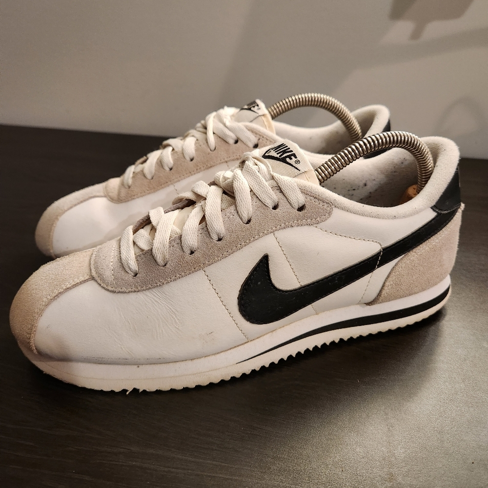 Rare Old School Nike Cortez Suedeleather White Black … - Gem